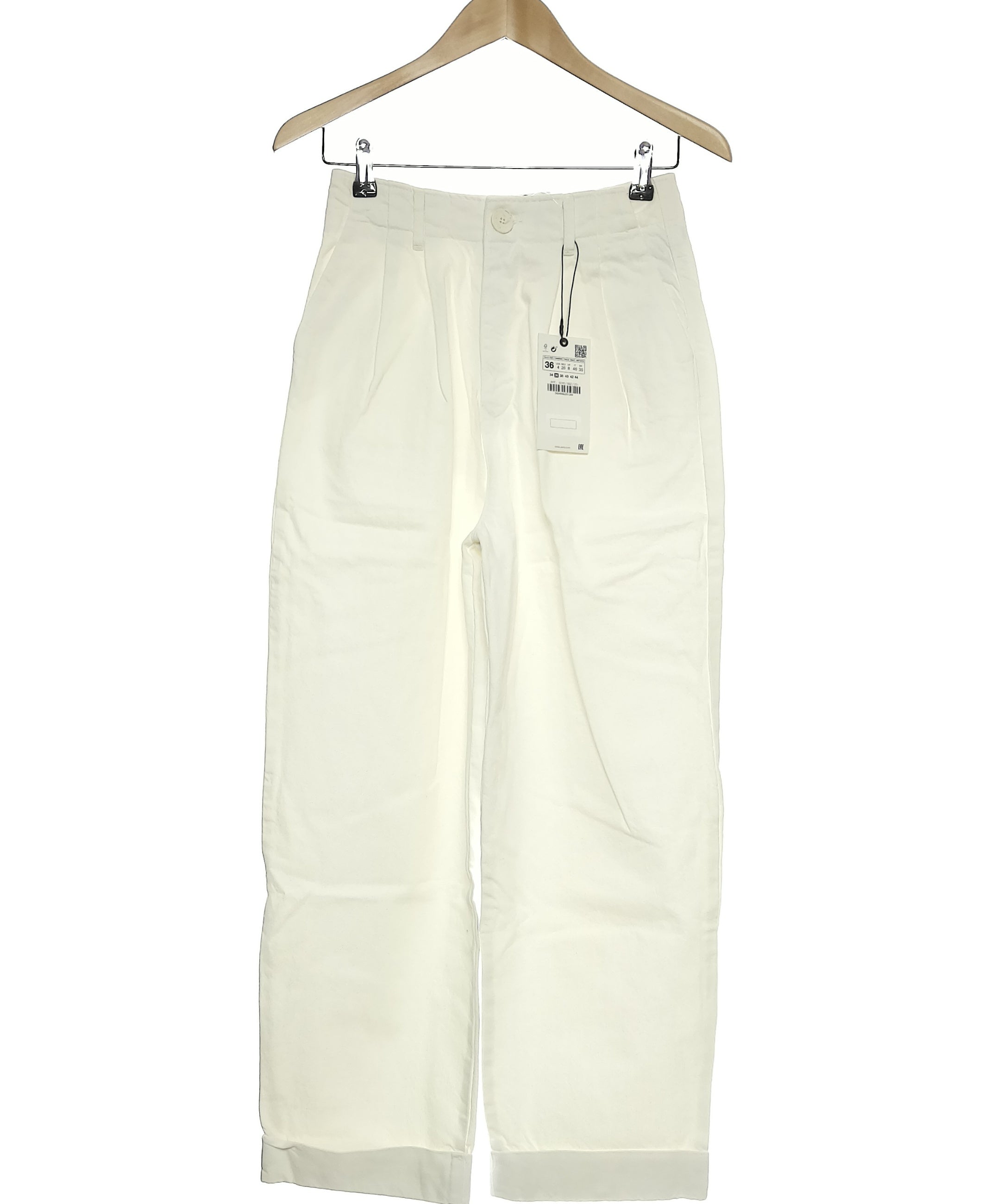 Pantalon occasion ZARA 36 Blanc - Vêtement de marque – Once Again